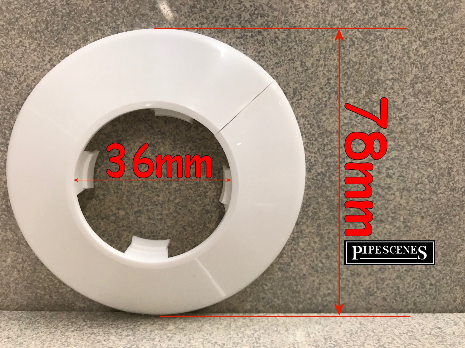 5 x 32mm 36mm Basin Waste Pipe Cover WHITE Wall or Floor Cover 78mm ...