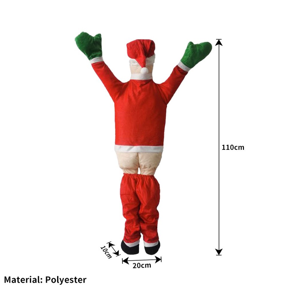 Outdoor Christmas Climbing Hanging Santa Claus,Xmas Roof Gutter Yard ...