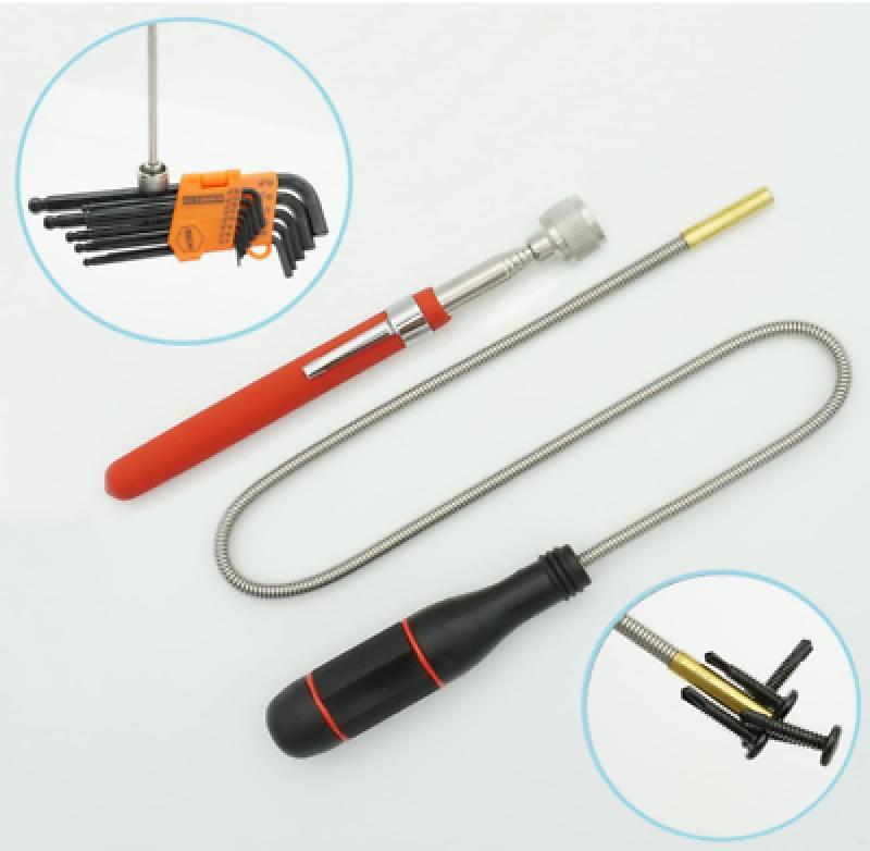 Magnetic Telescoping Pickup Rod Tool Flexible Grabber Stick Inspection ...