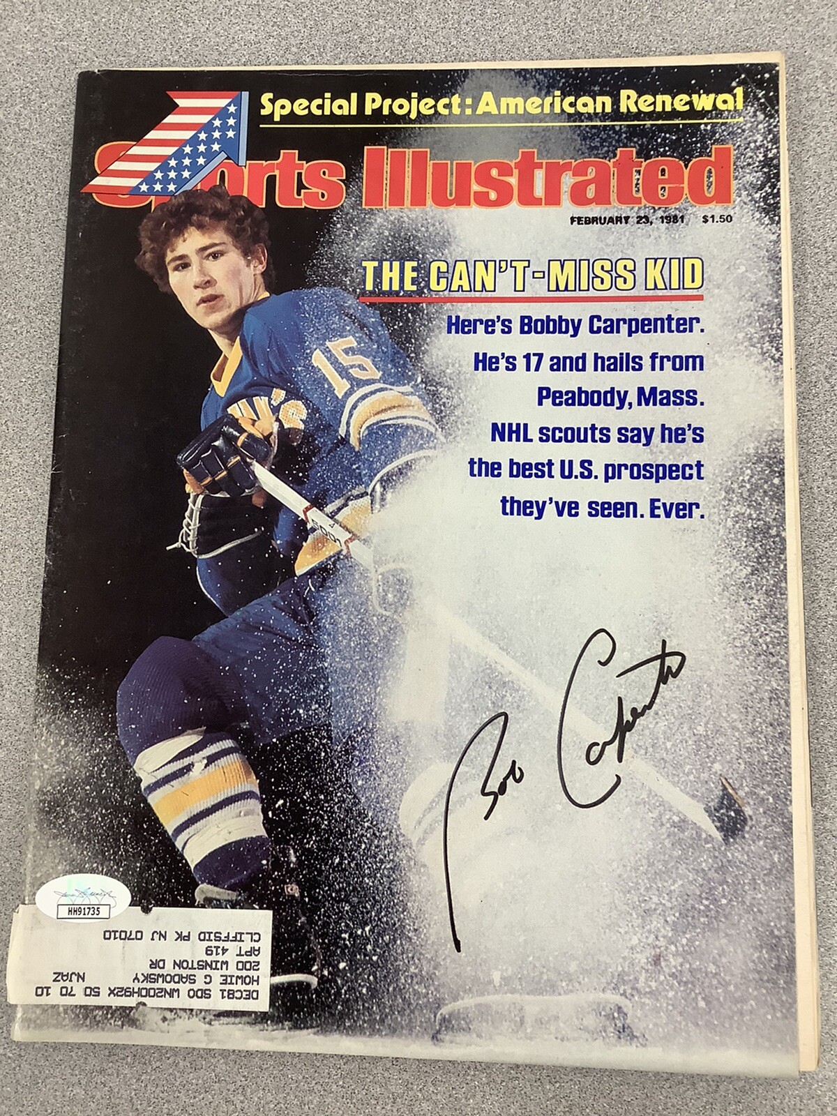 Bobby Carpenter Signed Sports Illustrated Mag Hockey Autograph JSA 2/23 ...