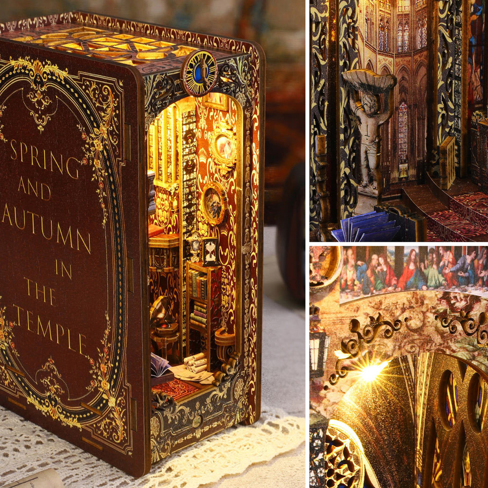 1 Set Book Nook Kit Realistic Birthday Gift Bookends Model Build ...