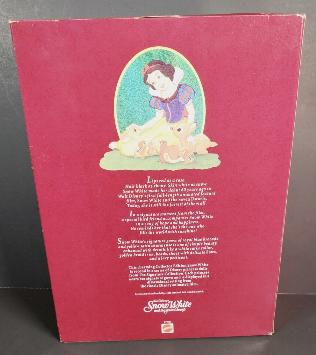 NEW 1997 Disney's Collector Snow White Doll 60th Anniversary Mattel ...