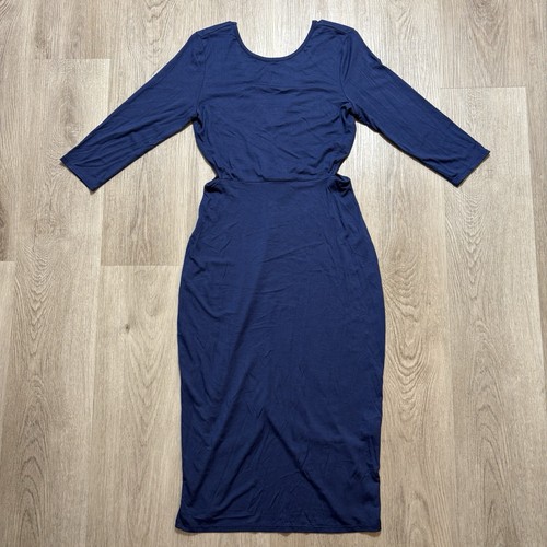 NWOT Rachel Pally Womens Large Blue Modal Caftan 3/4 Sleeve Maxi Long ...