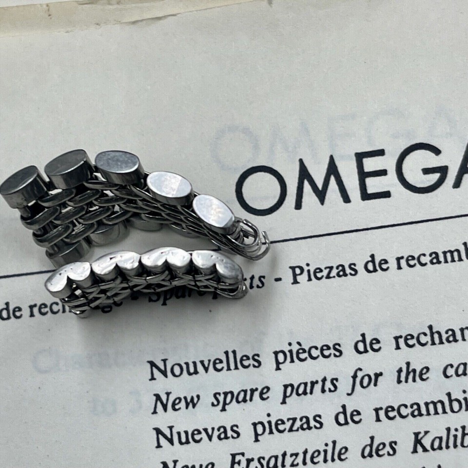 Our last spares 2 vintage steel/gold Omega Beads of Rice watch bracelet ...