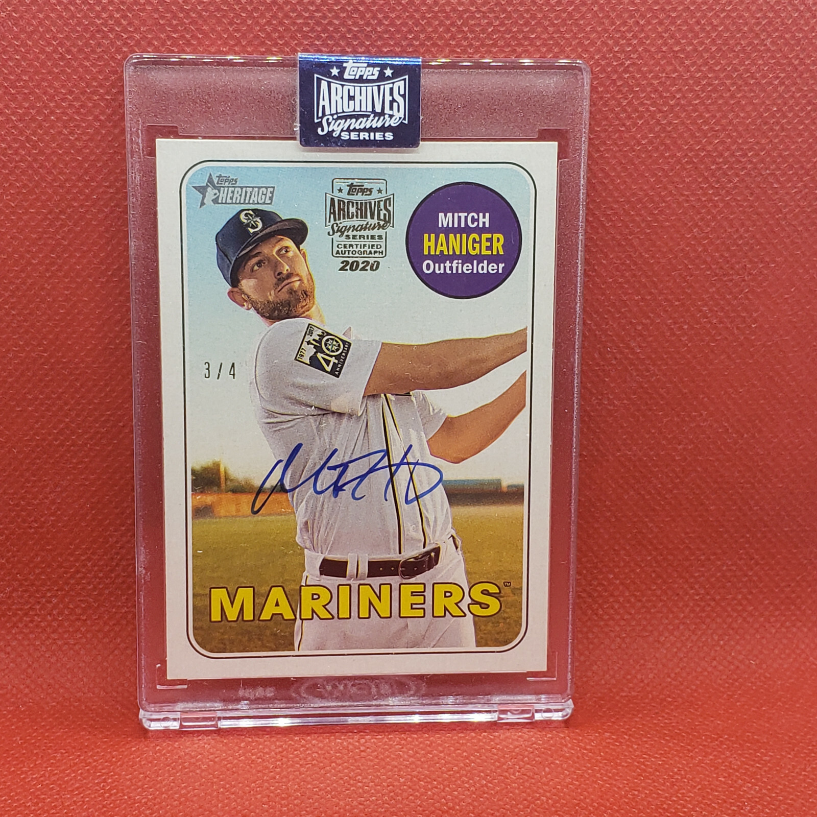 2020 Topps Archives Signature Series 2018 Heritage Mitch Haniger #3/4 ...