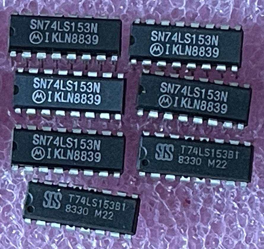 7 PCS SN74LS153N, T74LS153B1 MOT DUAL 4 LINE TO 1 LINE MULTIPLEXER ...