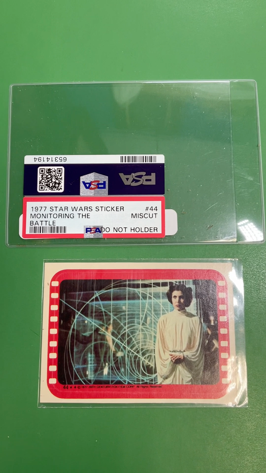 1977 Star Wars Sticker #44 Monitoring The Battle PSA Miscut Do No ...