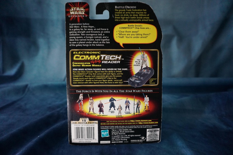 Star Wars Episode 1 Action Figure Battle Droid w Commtech Chip MIB 1998 ...