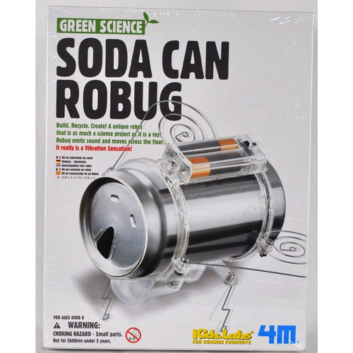 Green Science Soda Can Robug- Build A Robot Kidz Labs Science Kit 4M ...