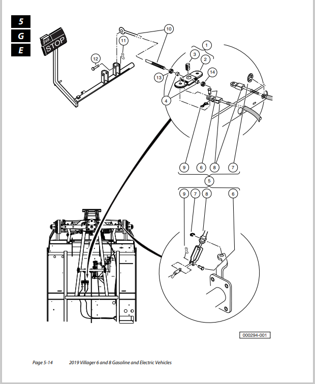 Front brake cable 2940mm/116 " for clubcar Carryall L6 L8 Golf Cart ...