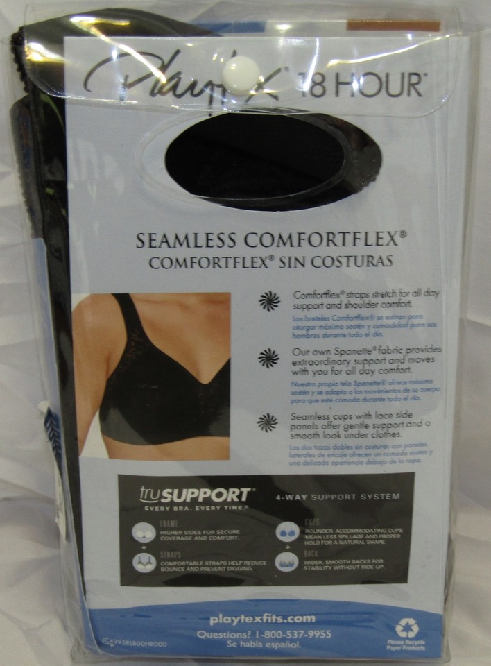 NEW PLAYTEX 18 HOUR SMOOTH APPEARANCE BLACK BRA 38B 42B - STYLE 4395 | eBay
