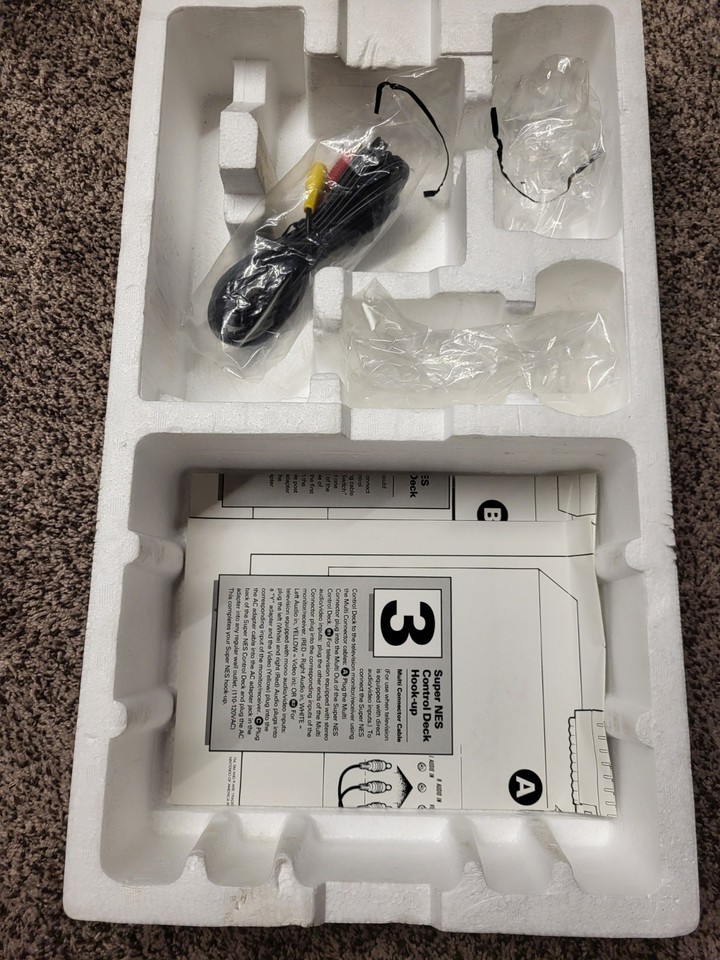Super Nintendo SNES Box ONLY With Styrofoam And 1 Cord. No Console ...