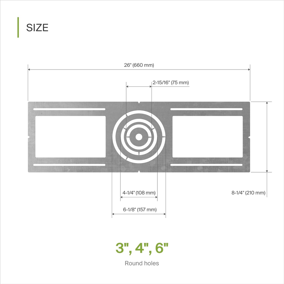 24 Pack New Construction Mounting Plate with Symmetric round Hole - 3-4 ...