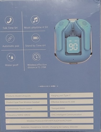 Ultrapods Max Bluetooth Earbuds Hi-Res Sound, Waterproof, Noise ...