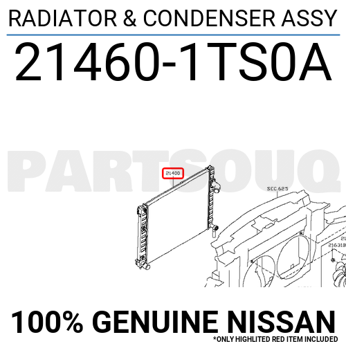 214601TS0A Genuine Nissan RADIATOR & CONDENSER ASSY 21460-1TS0A | eBay