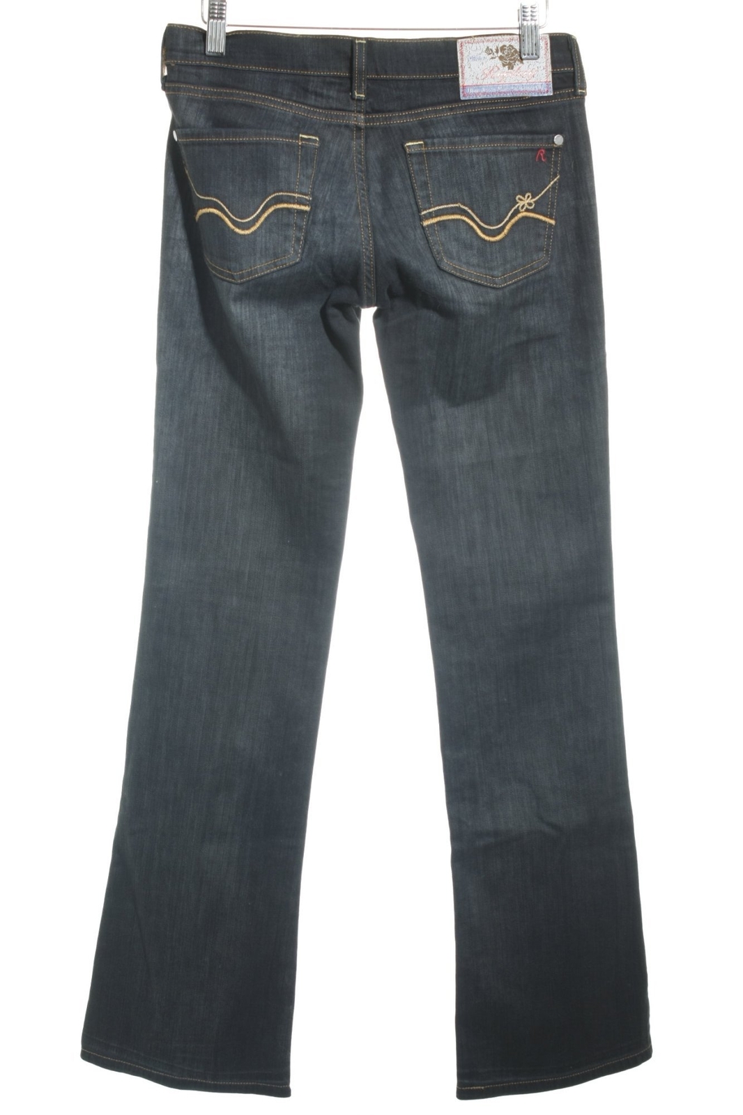 REPLAY Boot Cut Jeans Damen Gr. DE 34 dunkelblau-orange-gelb Casual ...