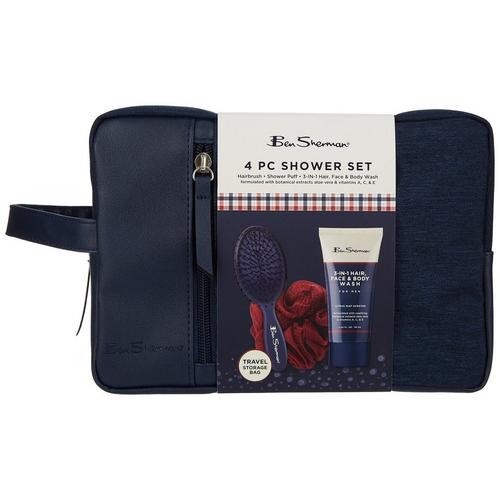 BEN SHERMAN 4 Piece Shower Toiletry Kit All-In-1 TRAVEL Toiletry BAG ...