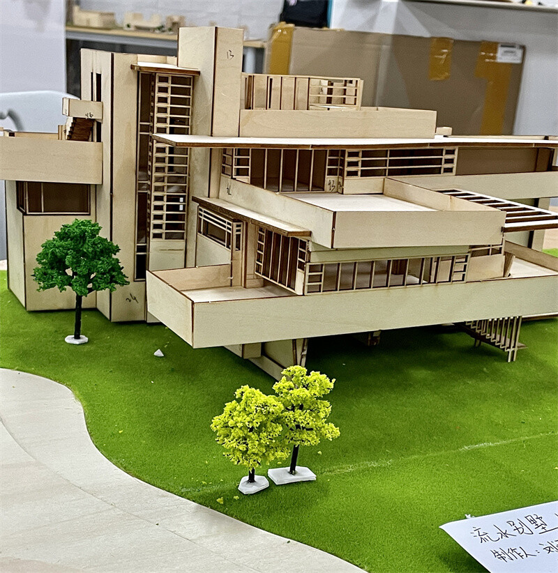 1/75 1/100 Villa 3D Wooden DIY Building Model Kits Assembly Kits Set ...