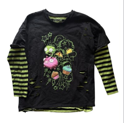 INVADER ZIM Shirt Nickelodeon Cartoon Long Sleeve Adult XL Y2K Rare ...