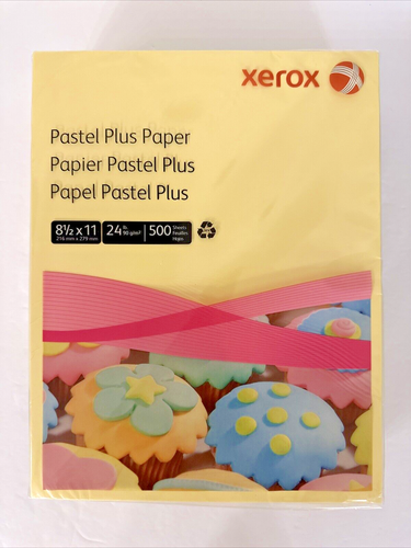 XEROX 500 Sheets YELLOW Pastel Plus Paper Strong 24 lbs 8.5" x 11 ...