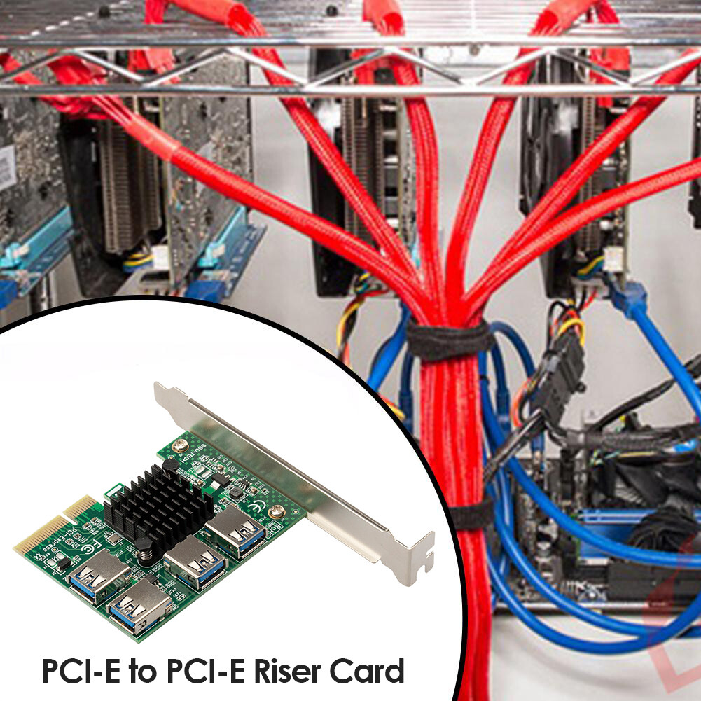 R# PCI-E to PCI-E Adapter 1 Turn 4 PCI-Express Slot 1x to 4x 16x USB 3. ...
