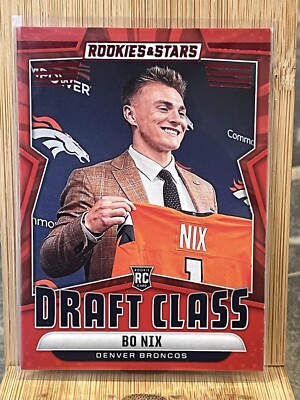 2024 Rookies And Stars & Bo Nix Draft Class Insert Rookie Card Red Foil ...