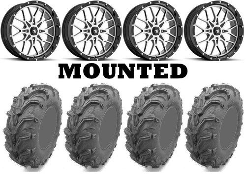 Kit 4 EFX MotoMax Tires 27x10-14 on MSA M45 Portal Machined Wheels POL ...