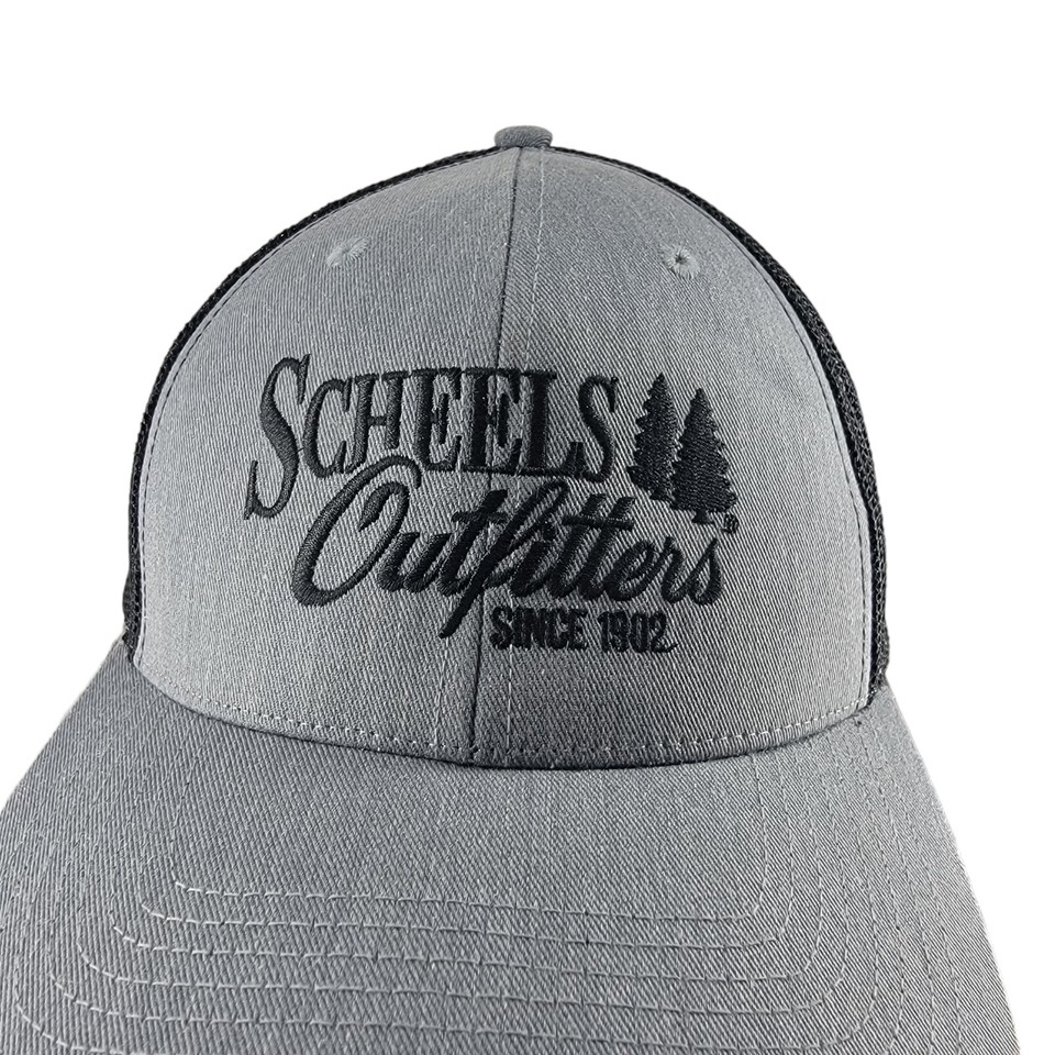 Scheels Outfitters Truckers Snapback Baseball Cap Hat Grey Black | eBay