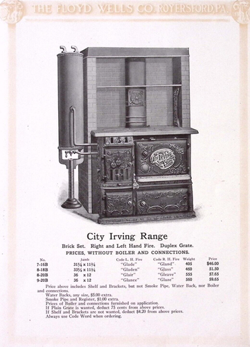 Floyd Wells Company Royersford PA City Irving Range Duplex Grate Print ...