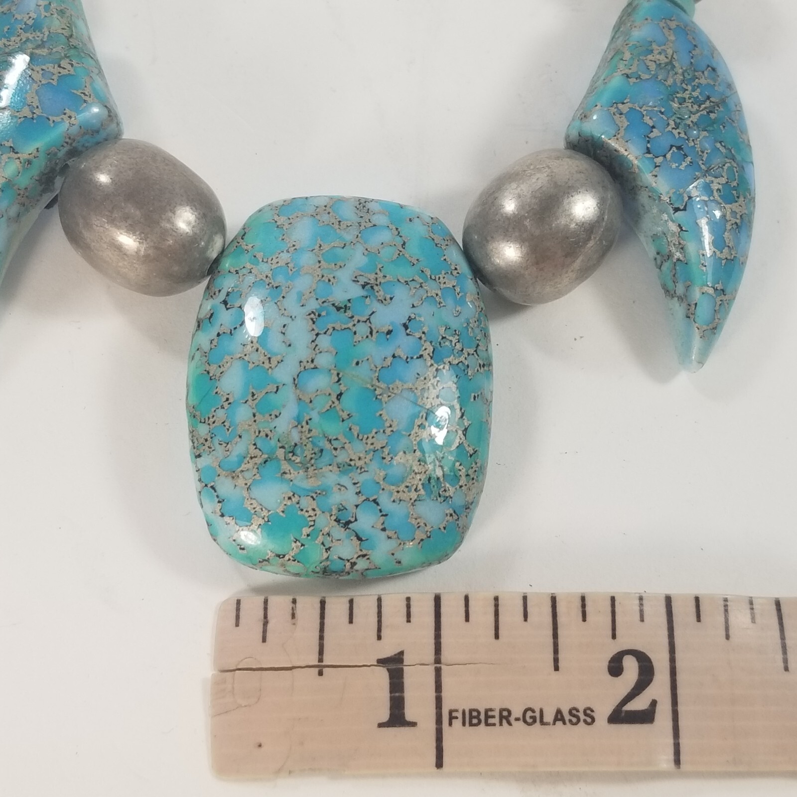 Faux Turquoise Bead Tribal Boho Egyptian Native Neckl… - Gem