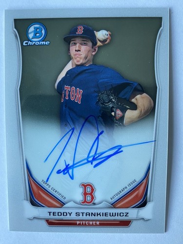 2014 Bowman Chrome Teddy Stankiewicz Autograph Rookie RC Boston Red Sox ...