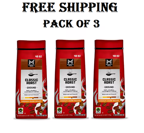Member's Mark Colombian Classic Medium-Dark Roast Ground Coffee, 40 oz ...