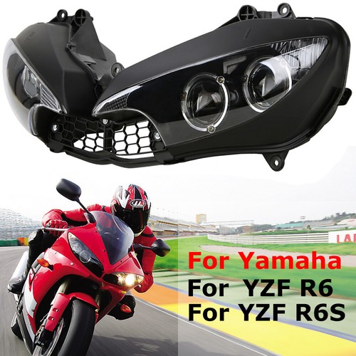 Front Headlight Headlamp Assembly For Yamaha 2003-2005 YZF R6 & 2006 ...