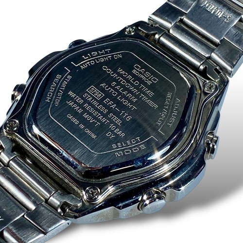 CASIO EDIFICE EFA-116 Analog-Digital Quartz Men's Watch New Battery ...