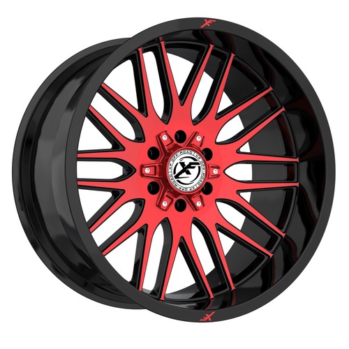 20x10 XF Off-Road XF-240 Gloss Black Red Milled Wheel 5x5/5x5.5 (-12mm ...