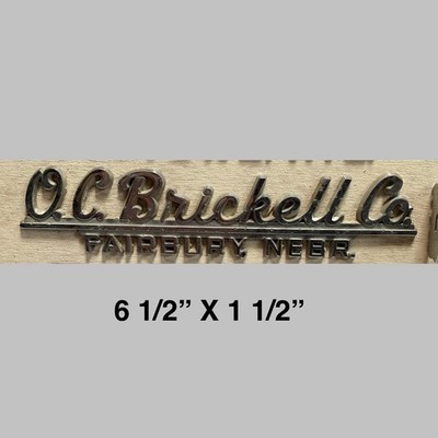 Fairbury, Nebraska Car Dealership Emblem O. C. Brickell Trunk Logo | eBay