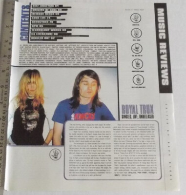 ROYAL TRUX Jennifer Herrema original ONE magazine clipping page PHOTO ...