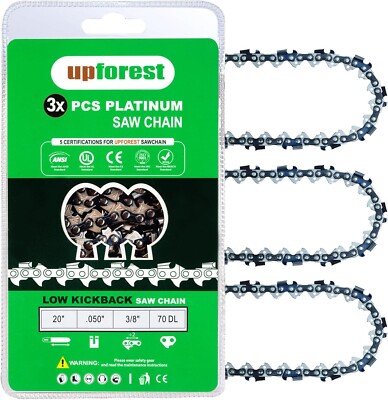 3Pack,20"Chainsaw Chain 70DL.050",3/8",For REMINGTON,JOHN DEERE,ECHO ...