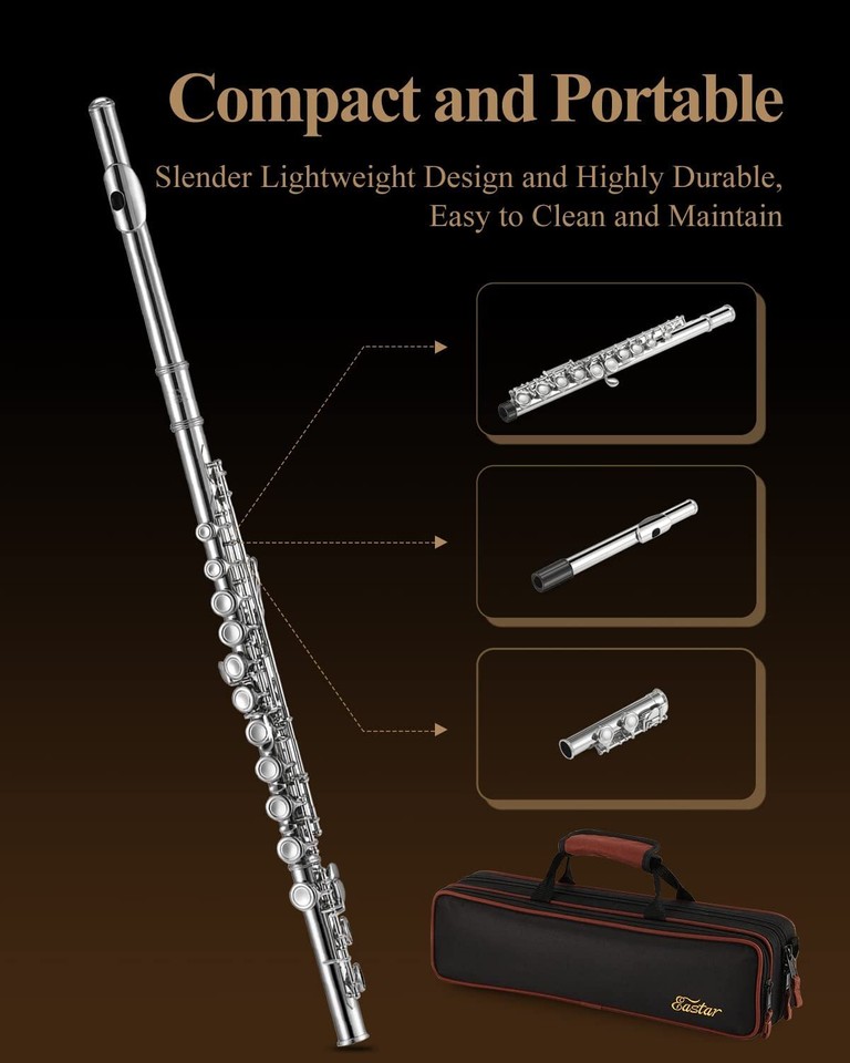 🎵Eastar CONCERT FLUTE STUDENT / INTERMEDIATE SCHOOL BAND FLUTES WITH ...