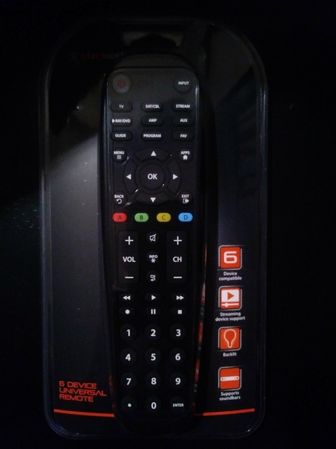 Blackweb BWB17AV002 6-Device Universal Remote Control - Black | eBay