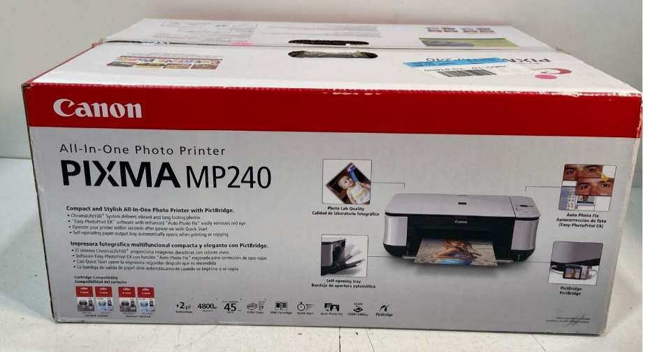 Canon PIXMA MP240 All-In-One Photo Printer : NEW Factory Sealed ...