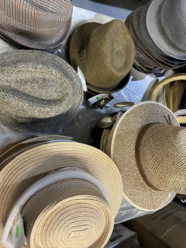 Pack Of 10 Vintage Mixed Lot Hats Reseller Bundle Bulk Cap Trilby ...