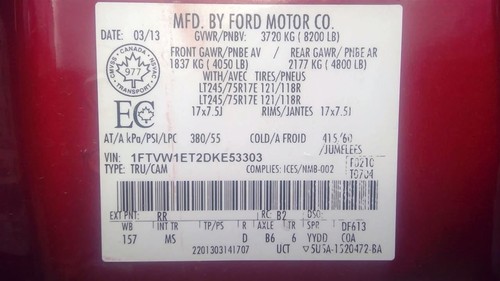 Trunk/Hatch/Tailgate Styleside Box Fits 09-14 FORD F150 PICKUP 233253 ...