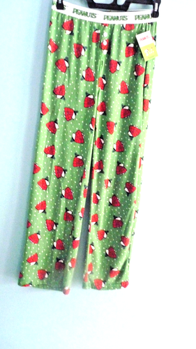Peanuts GREEN Snoopy In RED PUFFER JACKET Lounge Pajama Pants SIZE S ...