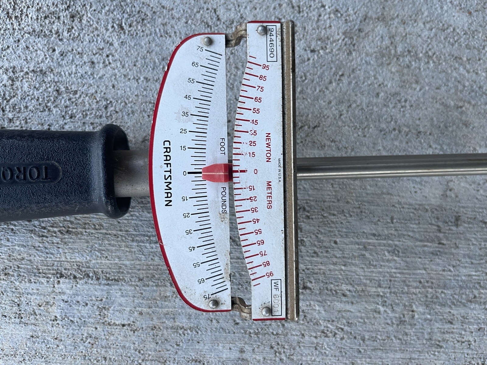 Vintage Craftsman 9-44690 3/8" Torque Wrench Foot Pounds/Newton Meters ...
