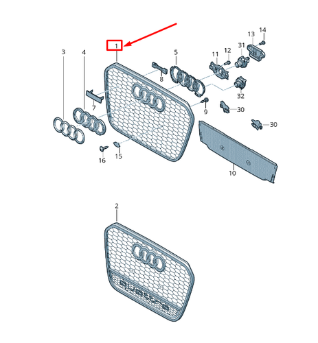 AUDI A7 Sportback 4G Calandre 4G8853651L MI7 4G8853651LMI7 NOUVEAU ...
