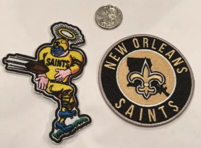 (2)-NEW ORLEANS SAINTS Embroidered Iron On Patches 3” X 3” & 3.5”x 2.5 ...