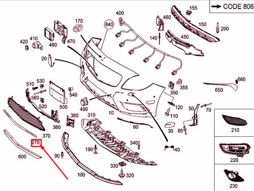 NEW MERCEDES-BENZ CLA C117 FRONT BUMPER TRIM STRIP A1178854900 ORIGINAL ...