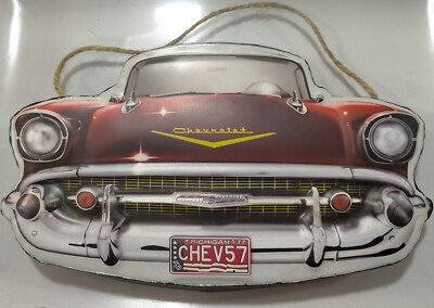 New Wall Hanging "CHEV57" Metal Tin Wall Sign Plaque "CHEVRALET CAR ...