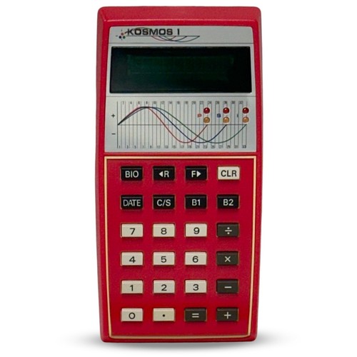 KOSMOS 1 Computer Biorhythm Math Handheld Calculator Japan Bright Red ...